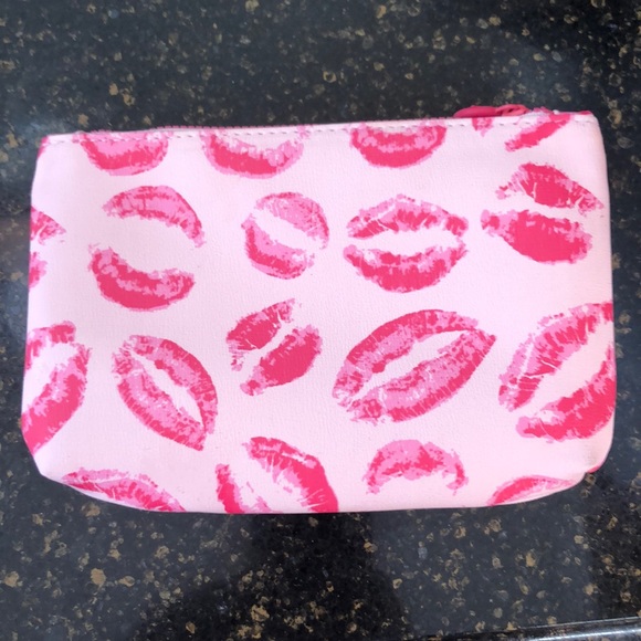 Bags | Cosmetic Pouch Pink Lips New | Poshmark
